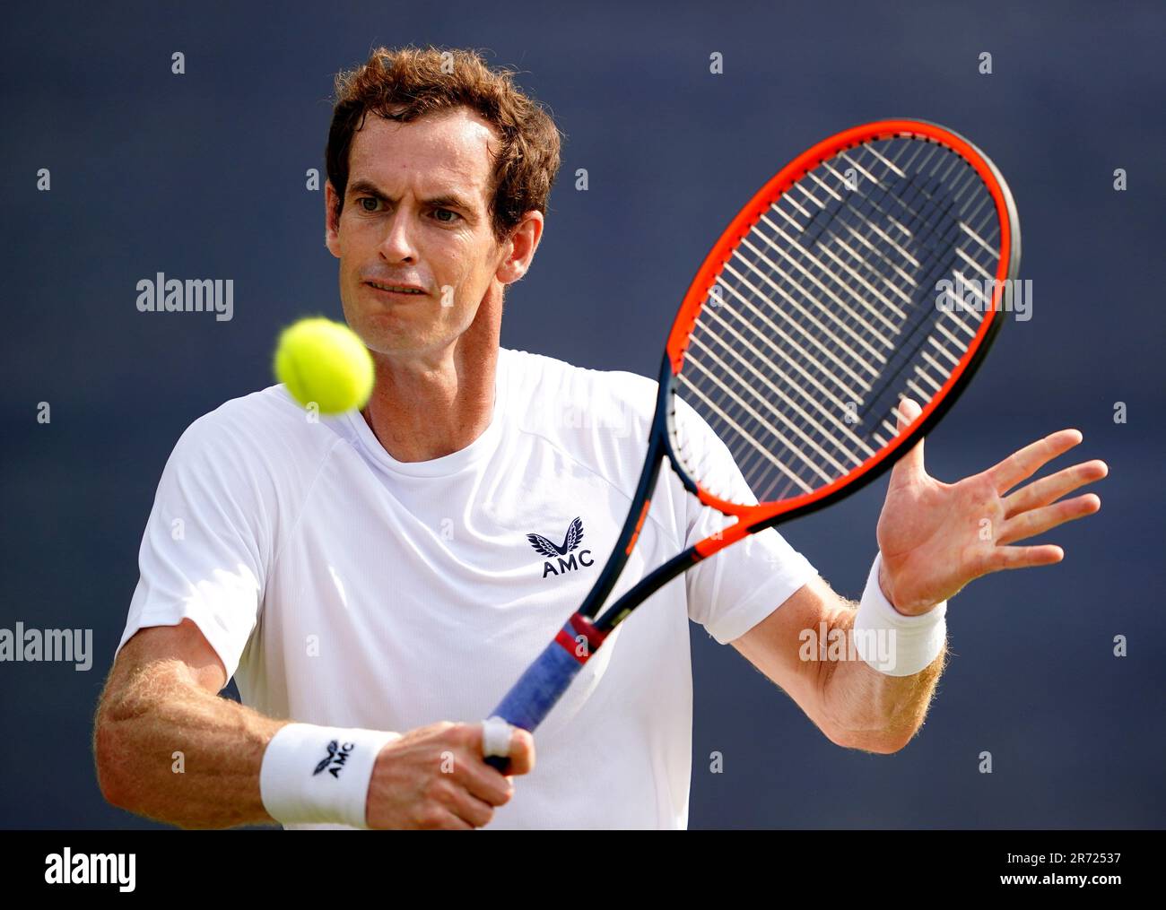Andy Murray trains on a practice court during day one of the Rothesay ...