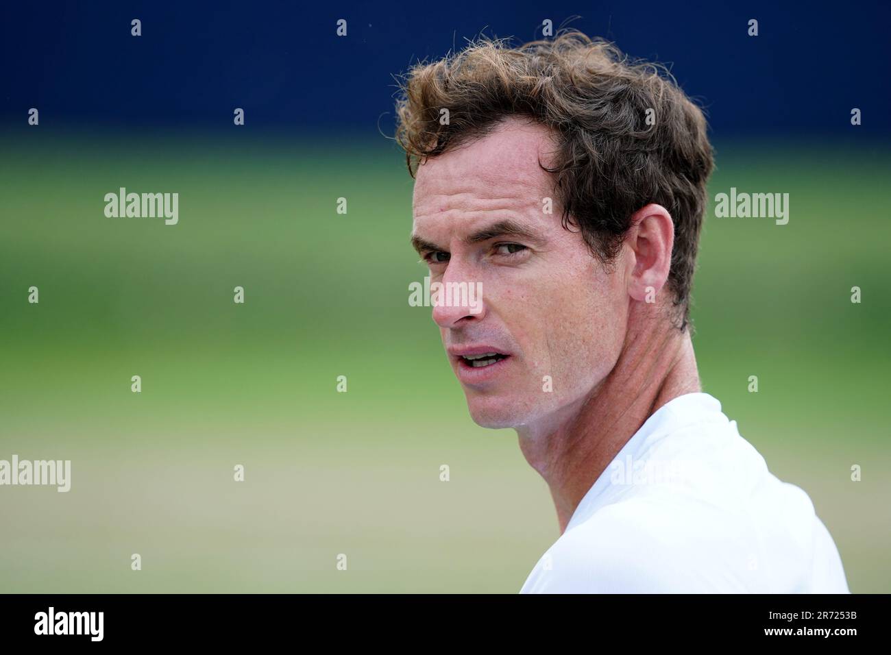 Andy Murray trains on a practice court during day one of the Rothesay ...