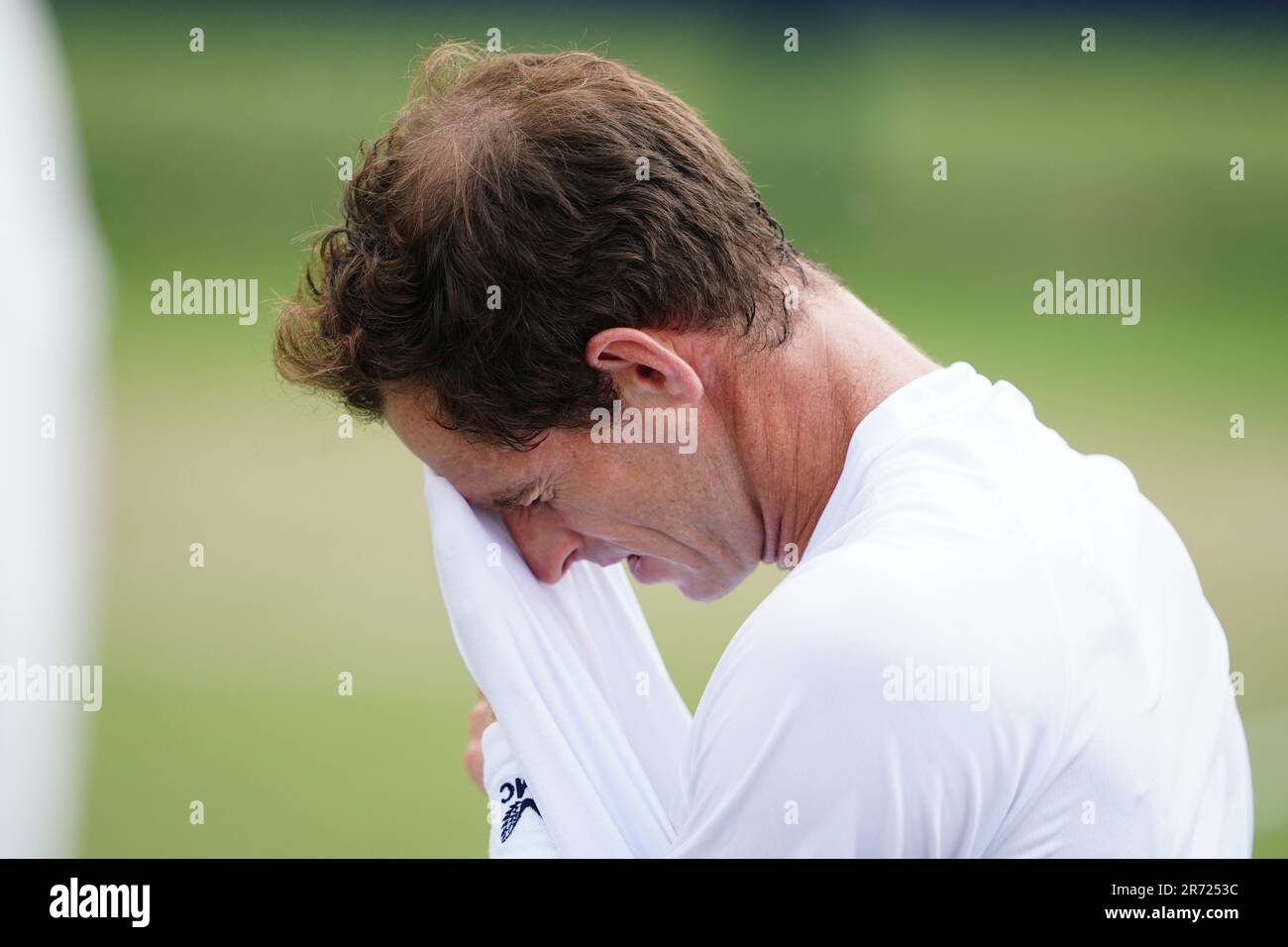 Andy Murray trains on a practice court during day one of the Rothesay ...