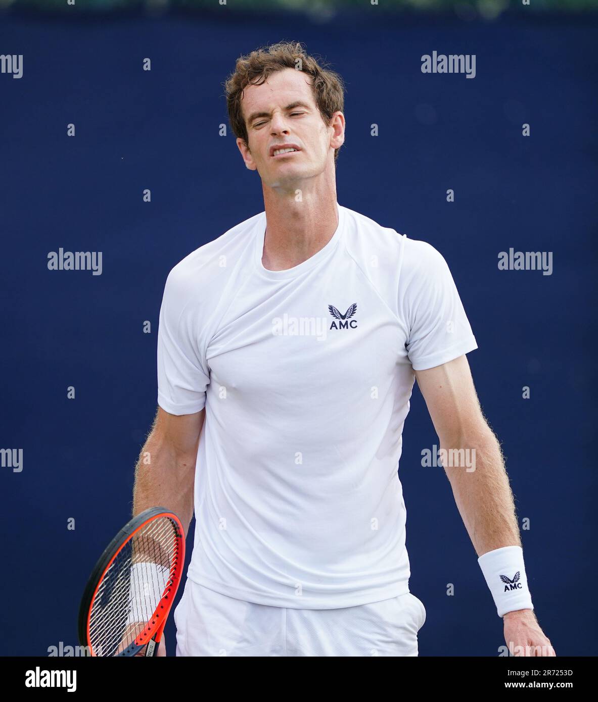 Andy Murray trains on a practice court during day one of the Rothesay ...