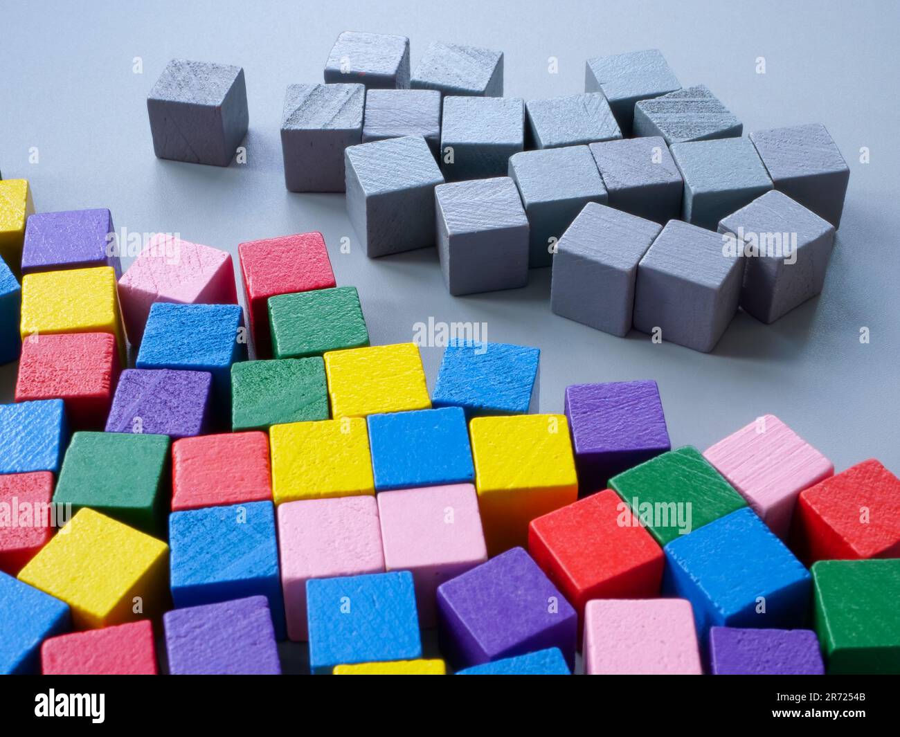 Multi-colored cubes opposite gray ones. Diversity concept Stock Photo ...