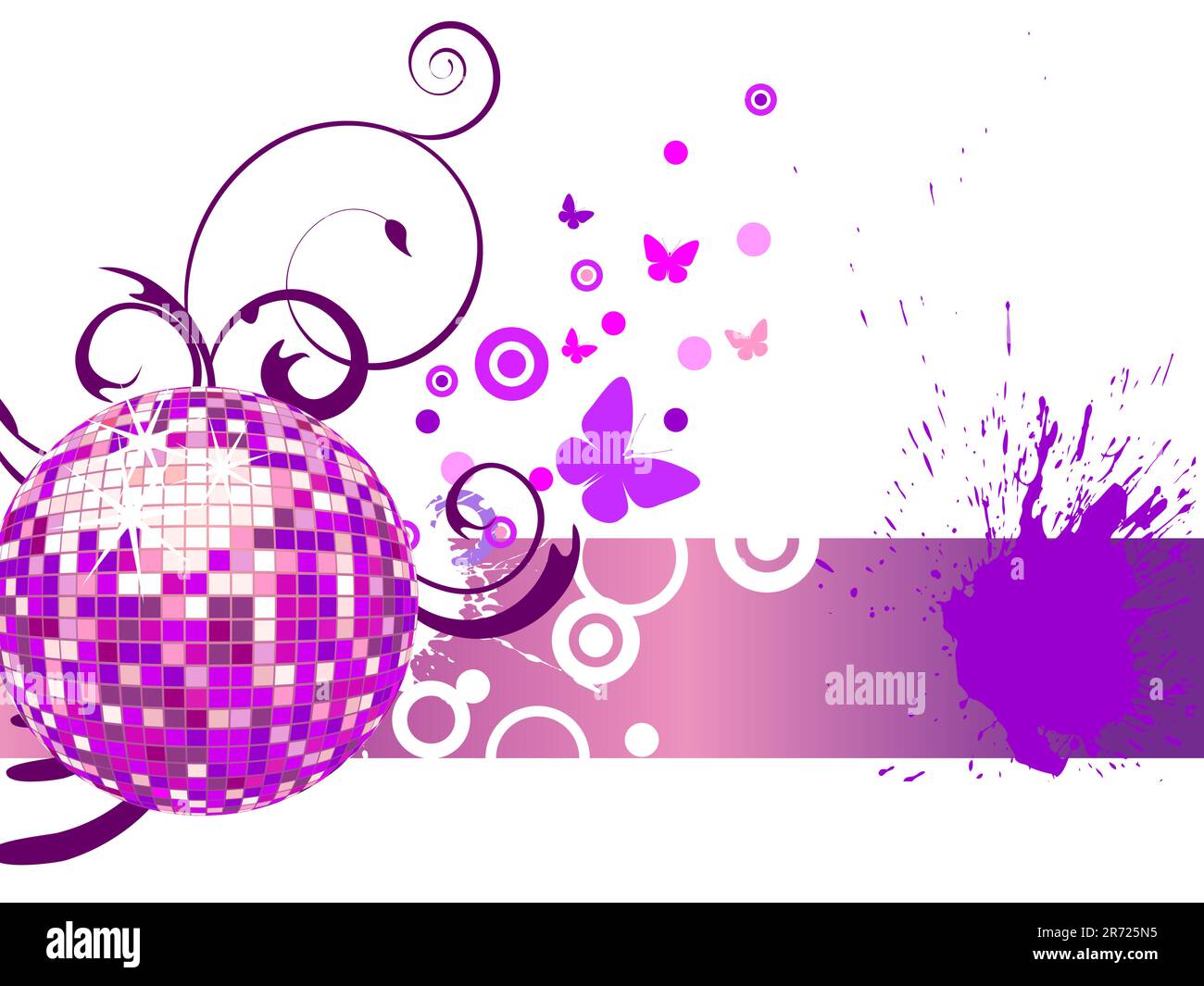 vector eps 10 illustration of a mirrow ball on an abstract background ...