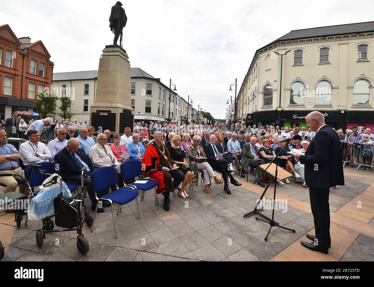 People at the unveiling of a new memorial at Coleraine Town Hall on the ...