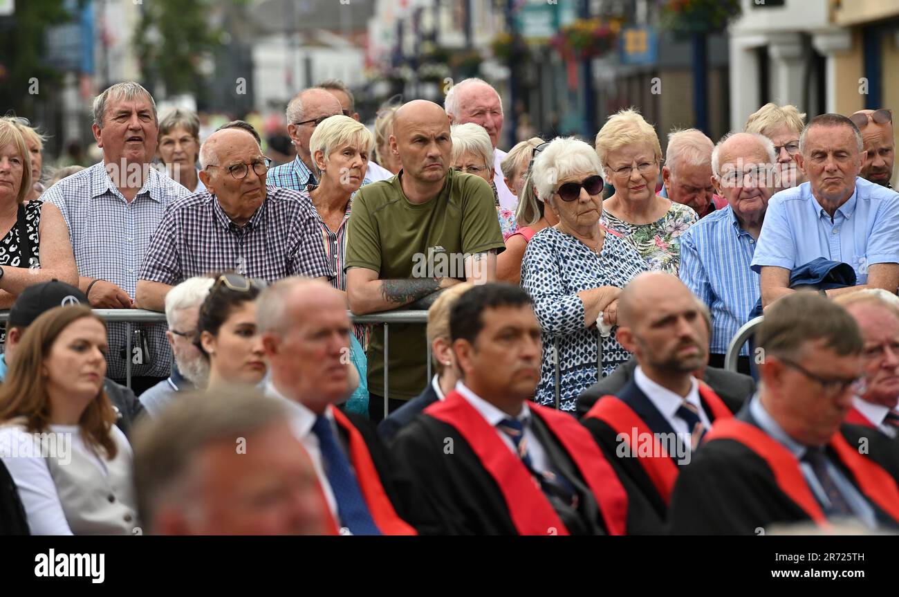 People at the unveiling of a new memorial at Coleraine Town Hall on the ...