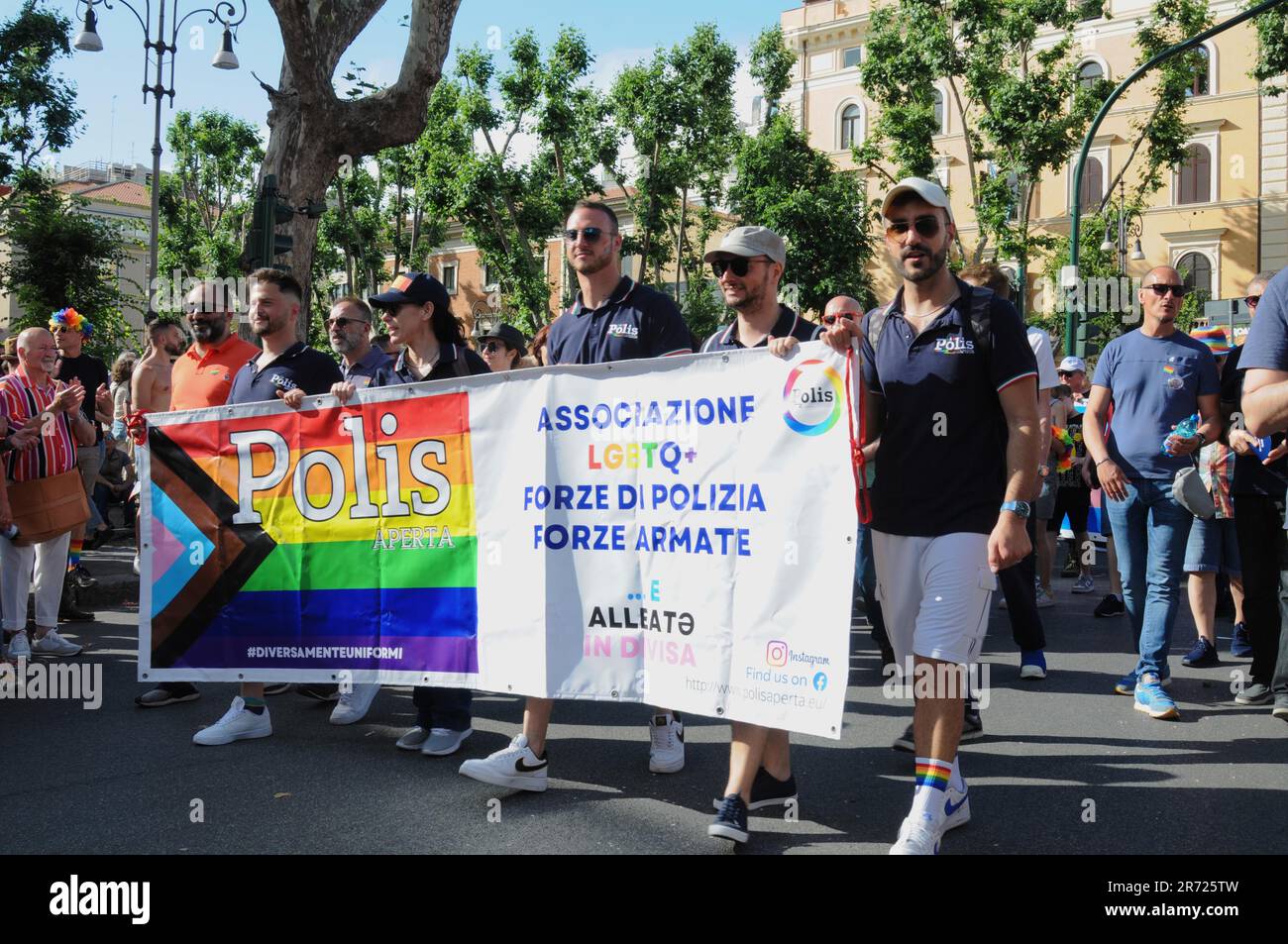 Italy, Rome, June 10, 2023 : People march during the gay pride parade ...