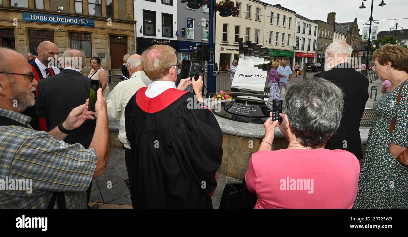 People at the unveiling of a new memorial at Coleraine Town Hall on the ...