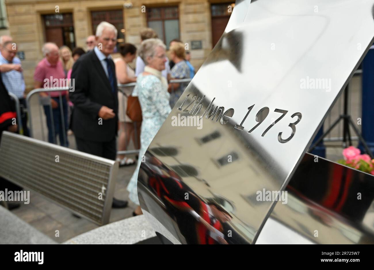 People at the unveiling of a new memorial at Coleraine Town Hall on the ...