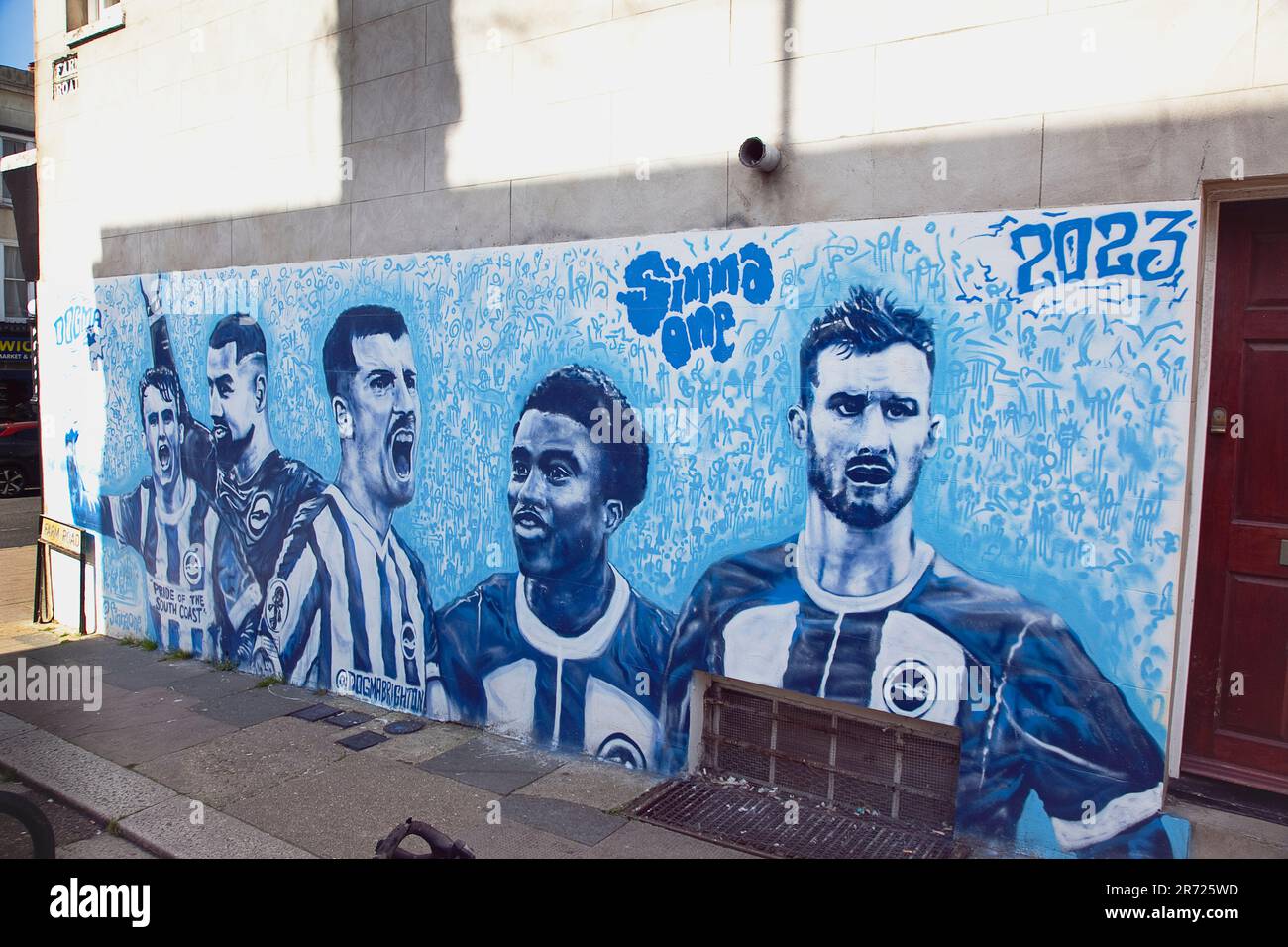 England, East Sussex, Hove, Western Road, Mural of the Brighton & Hove ...