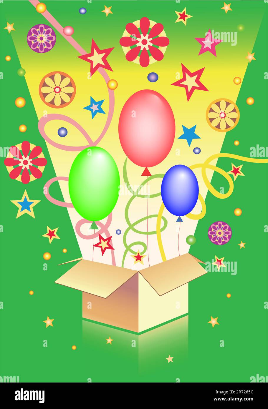 Gift box on green Stock Vector Images - Alamy