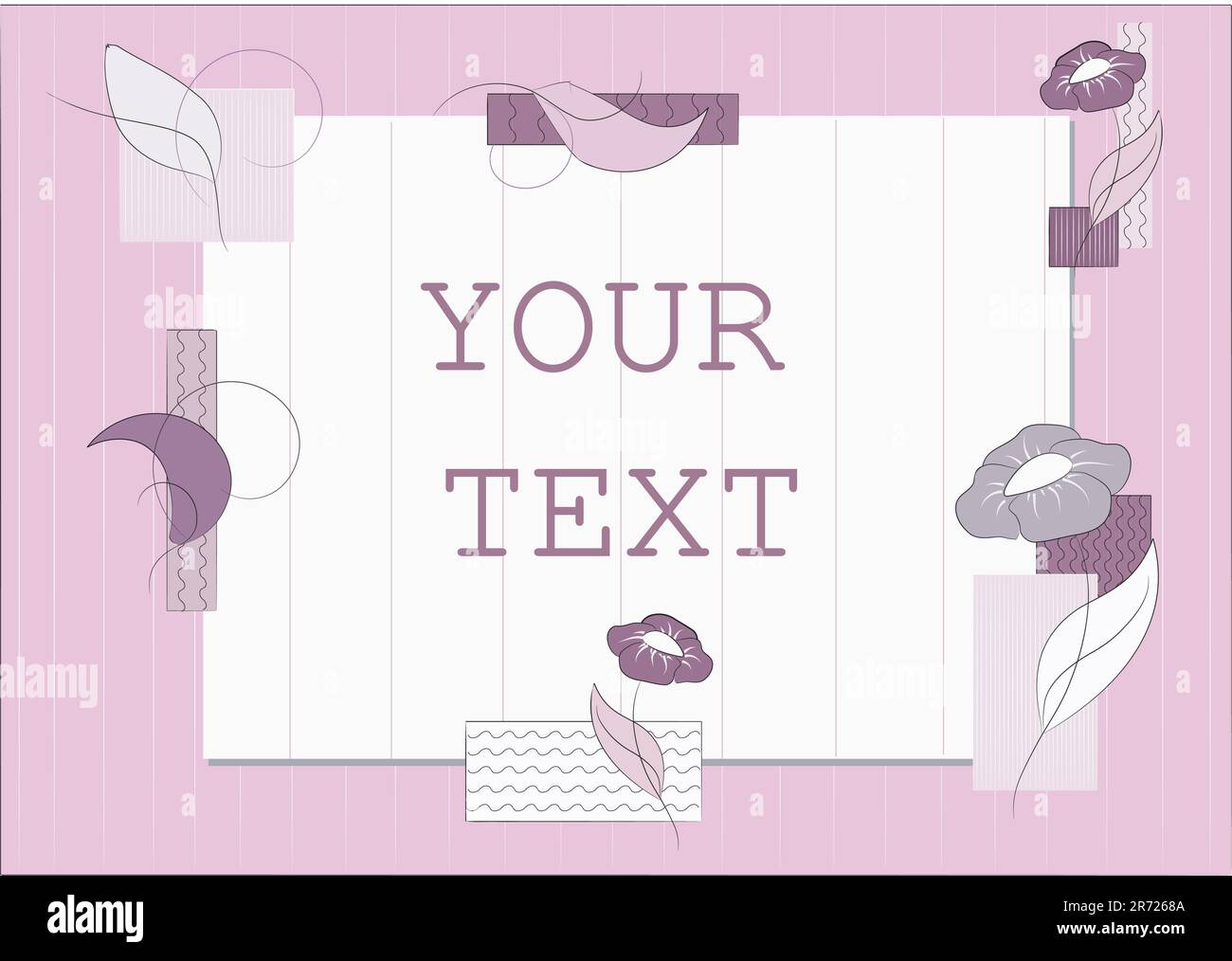 Pink frame with flowers, rectangles and curves Stock Vector Image & Art ...