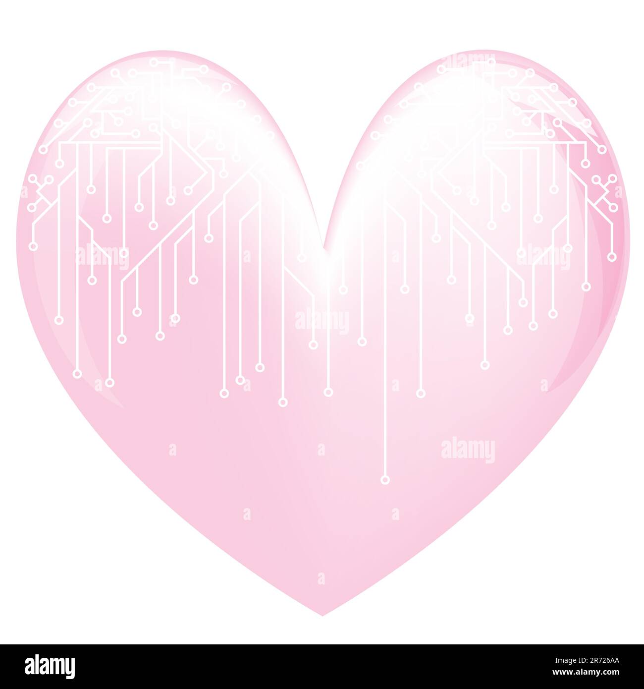 Pink electronic heart on a white background Stock Vector Image & Art ...