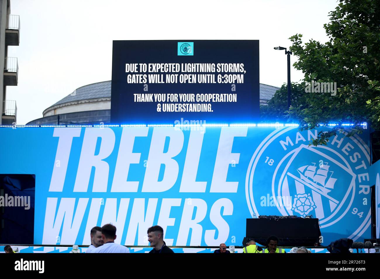 General view ahead of the Treble Parade in Manchester. Manchester City ...