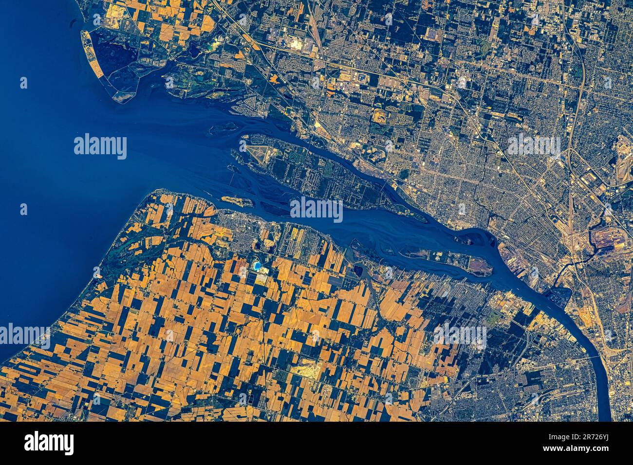 Great Lakes scenery from space. Digital enhancement. Elements by NASA ...