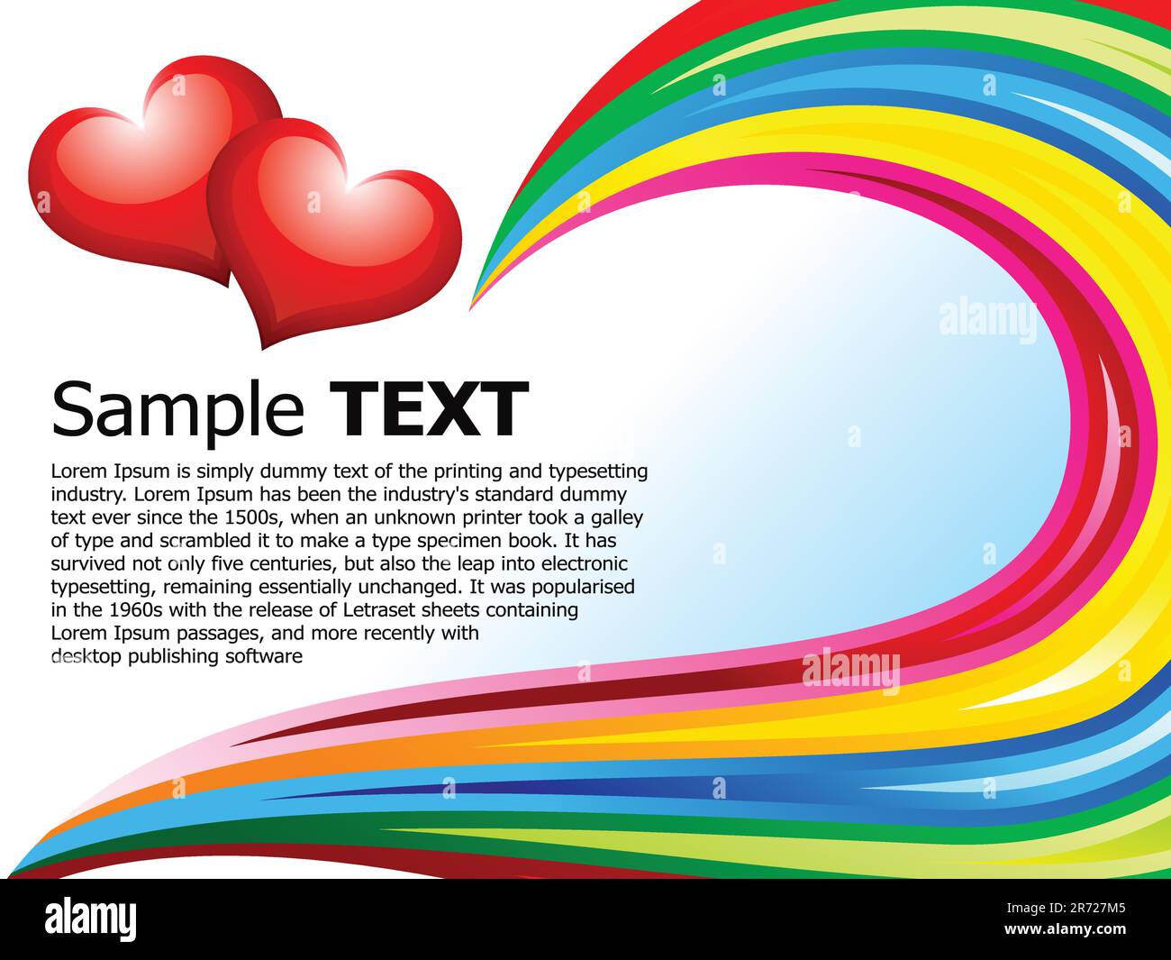 abstract colorful wave with hearts vector illustration Stock Vector ...