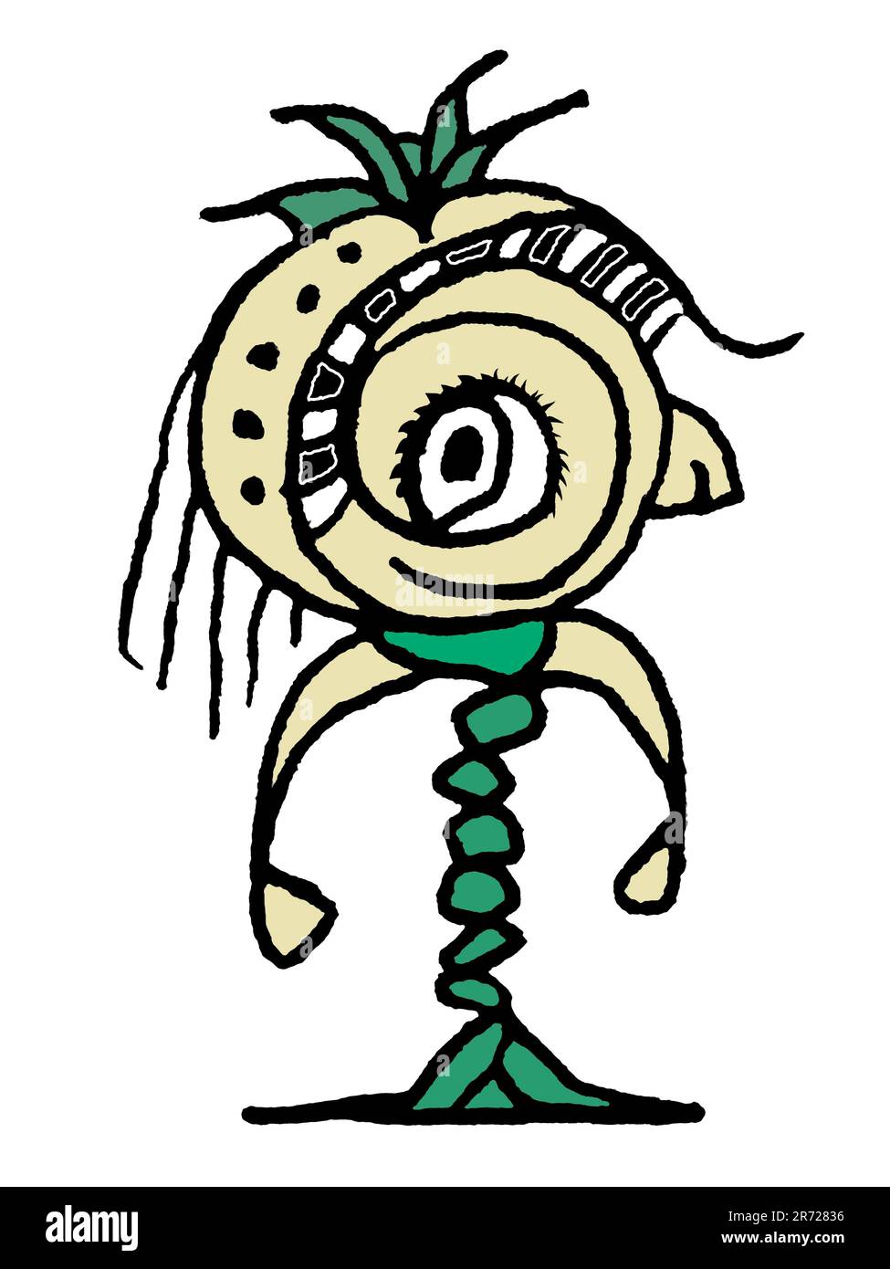 Fantasy proud female alien robot cartoon colored funny cute drawing ...