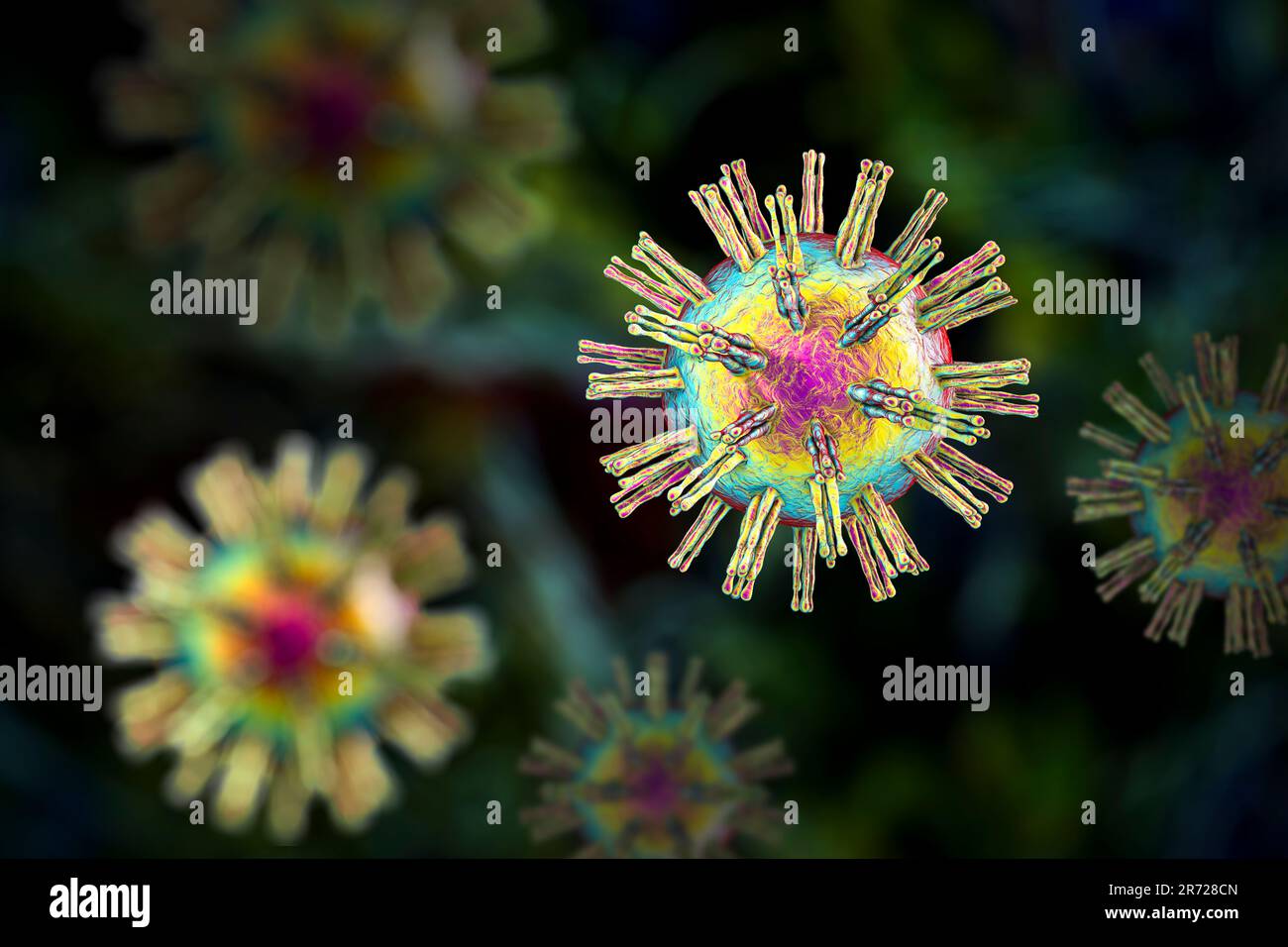 Herpes simplex viruses, computer artwork Stock Photo - Alamy