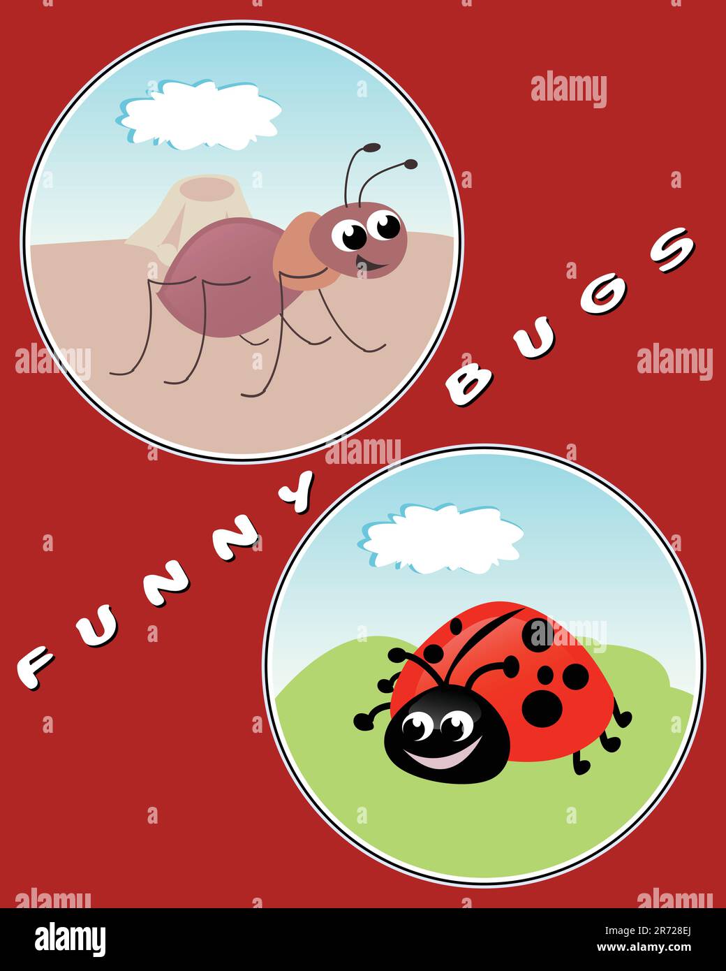 Ant and Ladybug - funny vector illustration Stock Vector Image & Art ...
