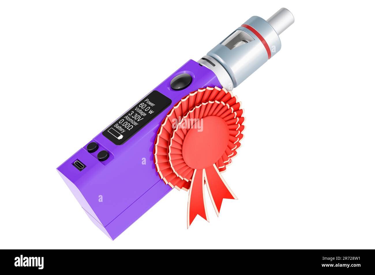 Box Mod e-cigarette with best choice badge, 3D rendering isolated on ...