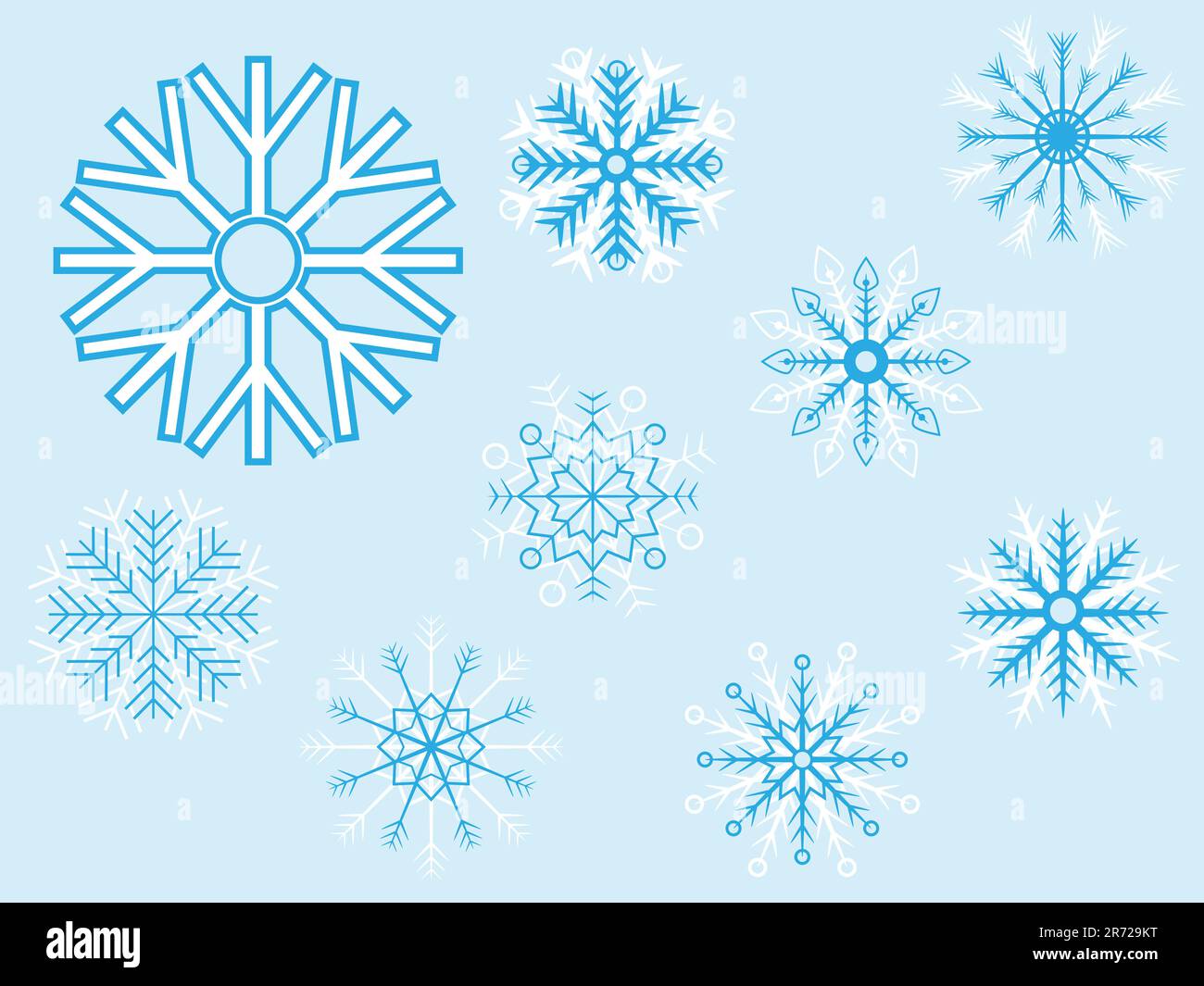 Vector set of different snowflakes Stock Vector Image & Art - Alamy