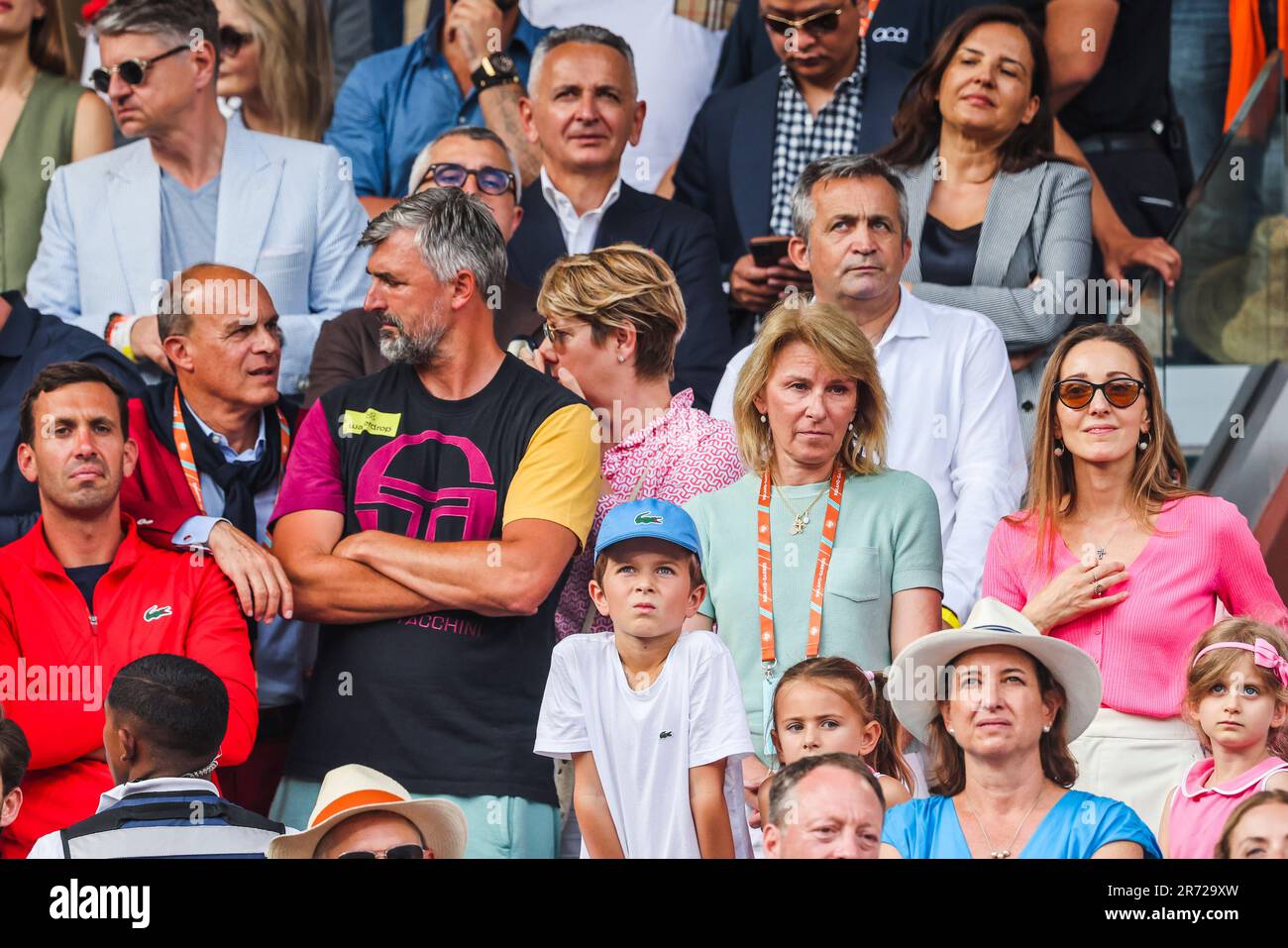 Paris, France. 11th June, 2023. Player box of Novak Djokovic during the ...