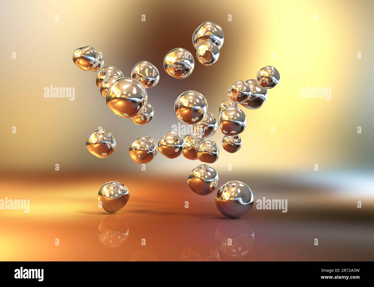 Nanoparticles, artwork. Nanotechnology involves designing systems on ...