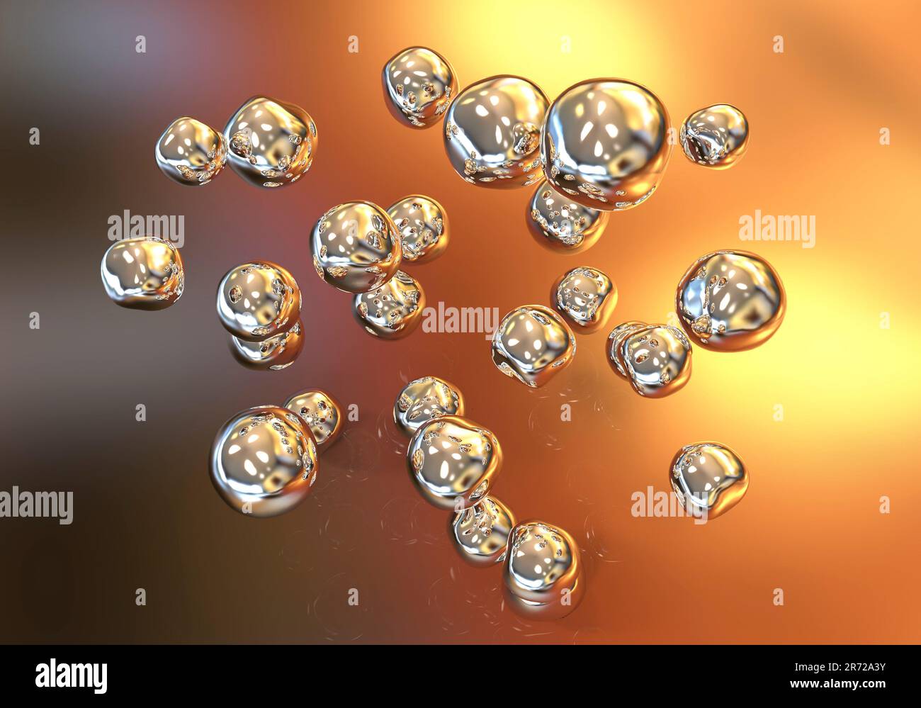 Nanoparticles, artwork. Nanotechnology involves designing systems on ...