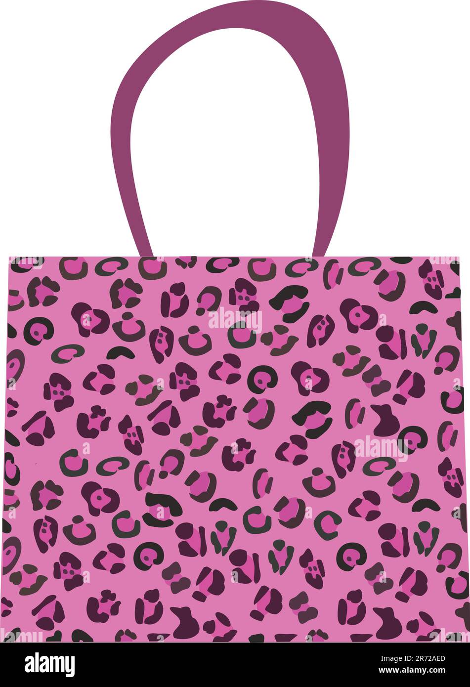 vector illustration of pink leopard shopping bag Stock Vector Image ...