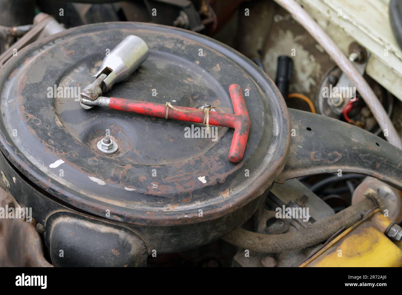 maintenance of an old automobile car, replacements of some car ...