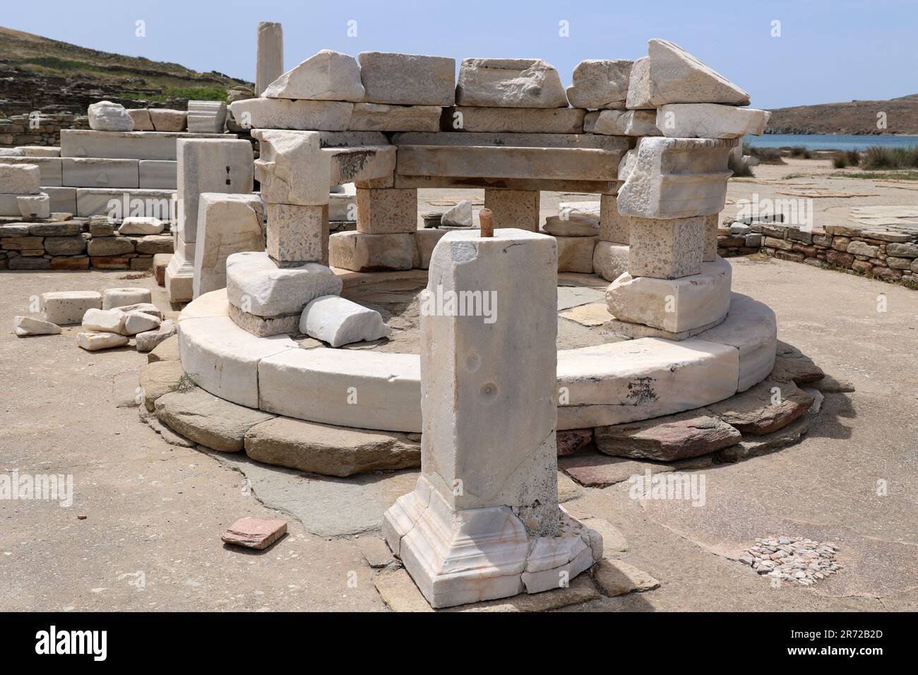 Ruins on the Cyclades island of Delos-Greece Stock Photo - Alamy