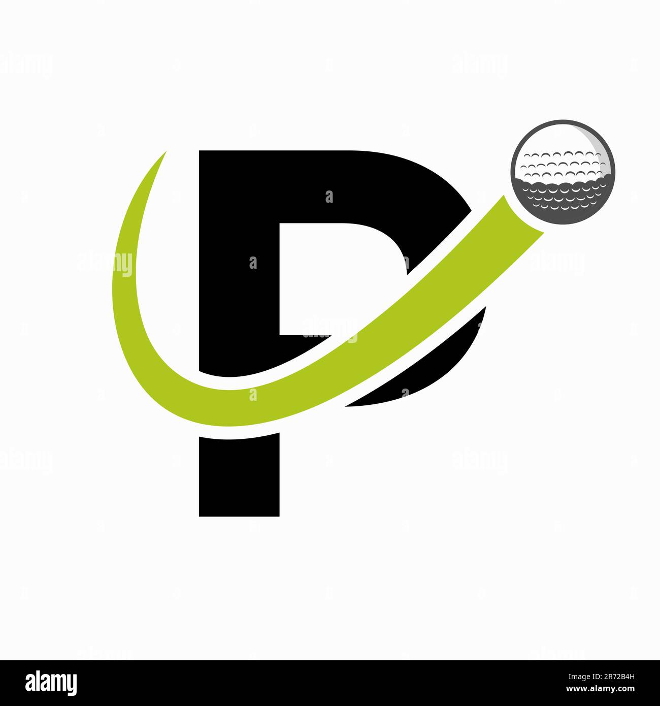 Initial Letter P Golf Logo Design. Initial Hockey Sport Academy Sign ...