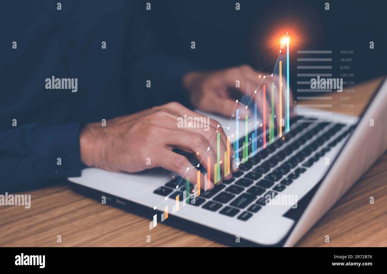 Growth and development chart of company in new year 2023. Planning ...