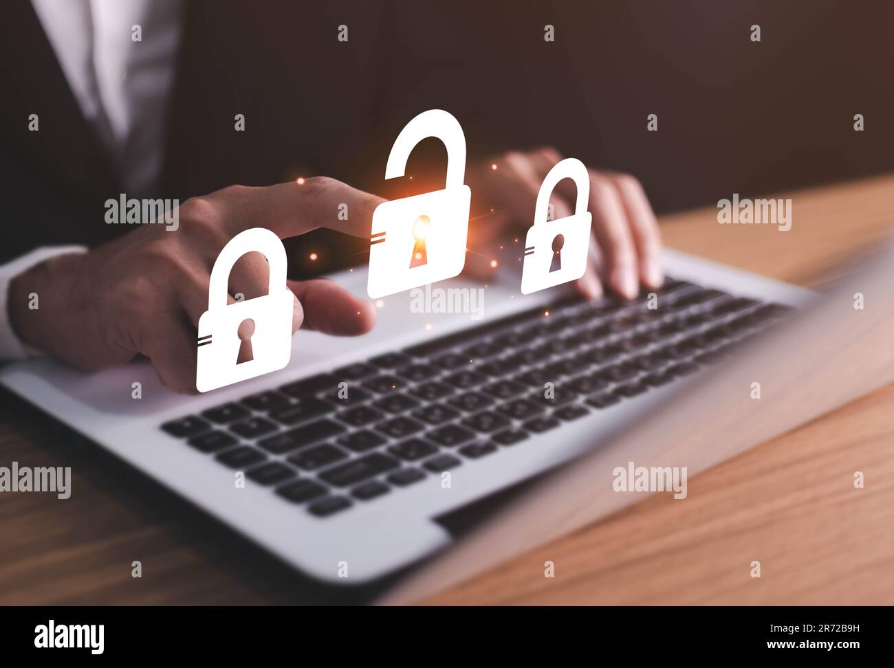 cybersecurity concept identity theft, Database hacks, internet cyber crime. hacker attack ...