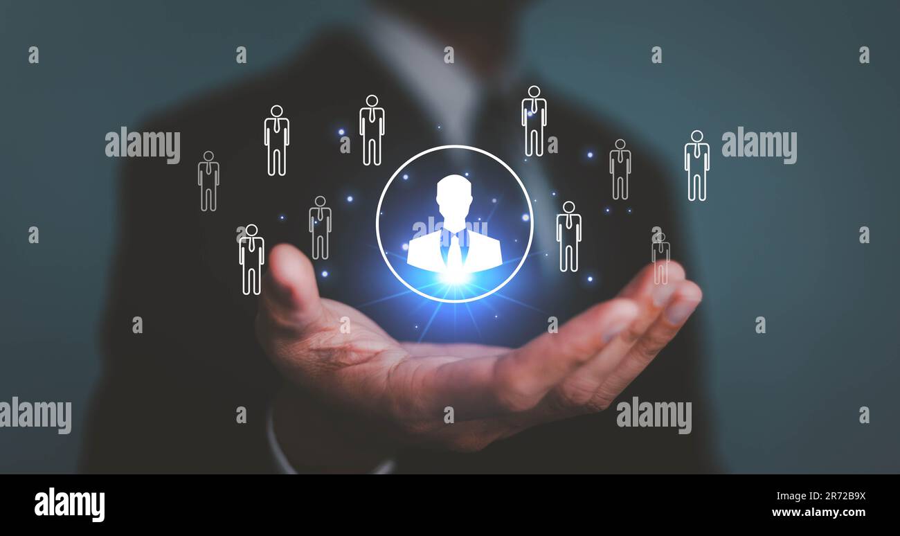 Human Resource Management, Customer Relationship, Businessman with ...