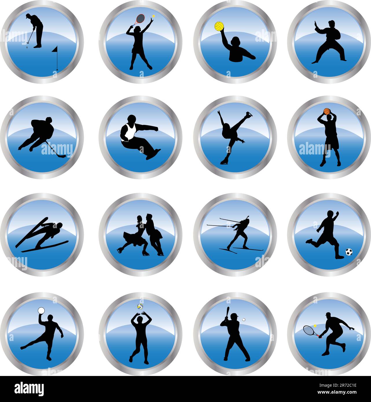 buttons with sportsman collection - vector Stock Vector Image & Art - Alamy