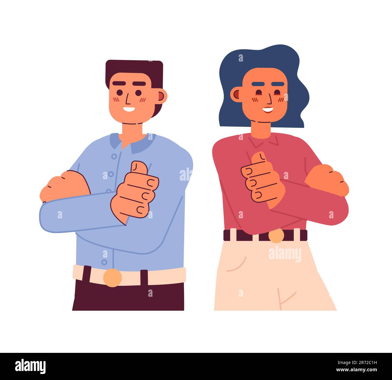 Entrepreneurial partners semi flat colorful vector characters Stock ...
