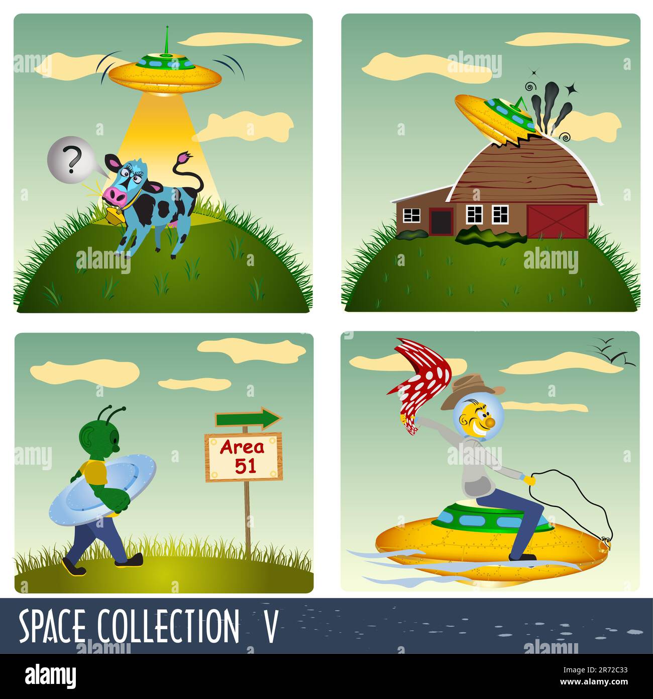 Space collection 5 - aliens in different situations Stock Vector Image ...