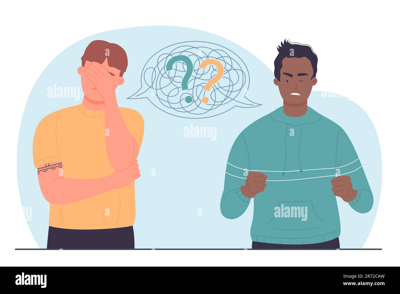 Misunderstanding between two people vector illustration. Cartoon angry ...