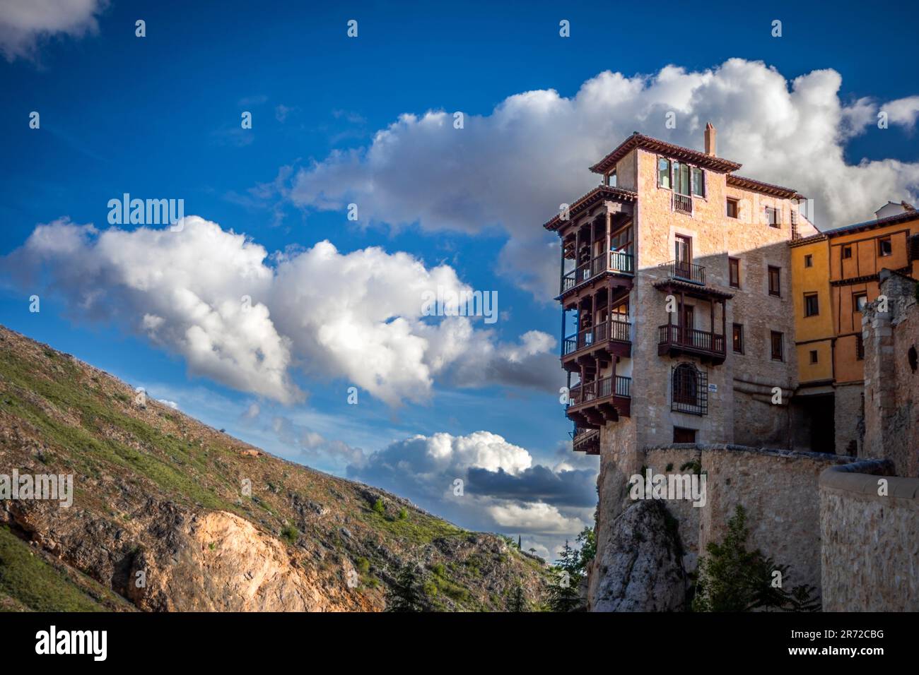 View of the famous hanging houses of Cuenca, Spain, UNESCO world ...