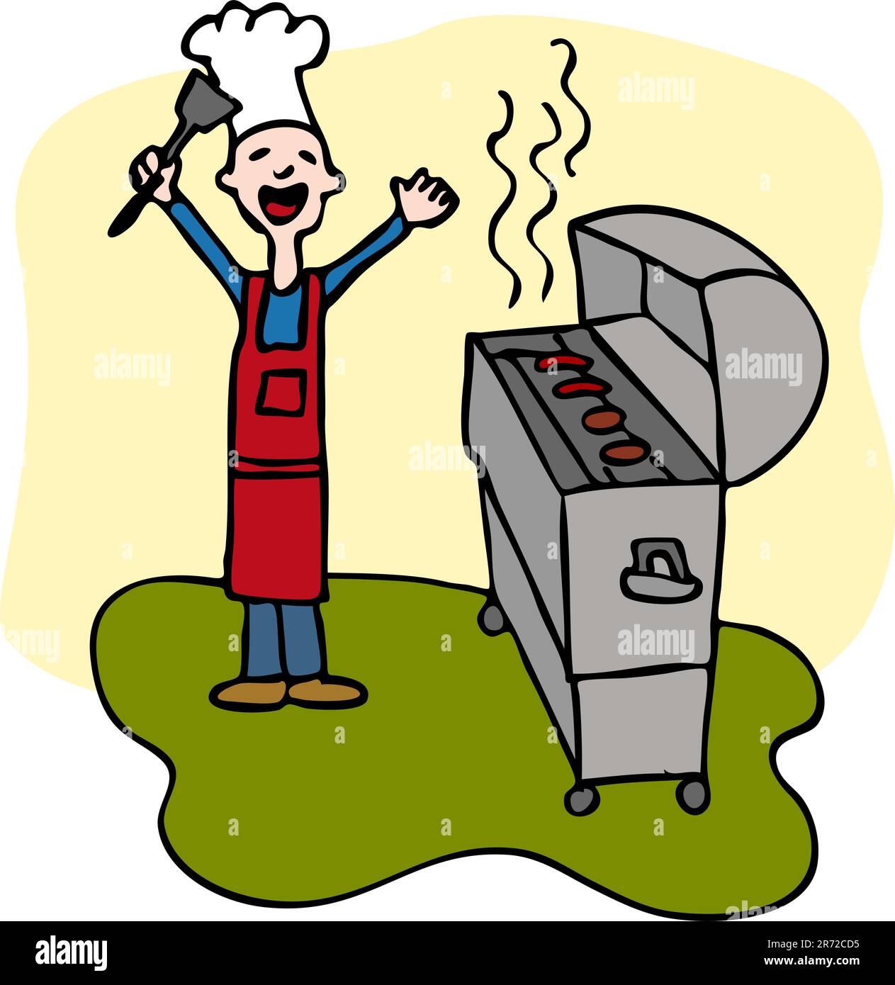 Cooking on a grill Stock Vector Images - Alamy