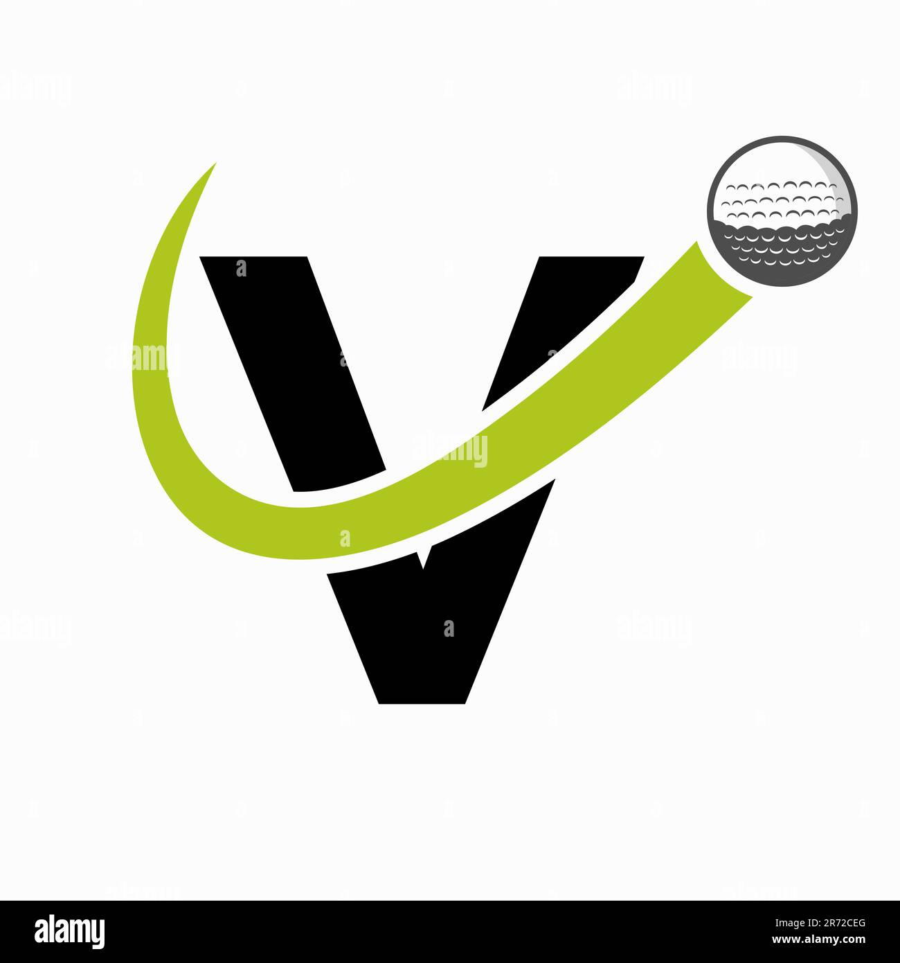 Initial Letter V Golf Logo Design. Initial Hockey Sport Academy Sign ...