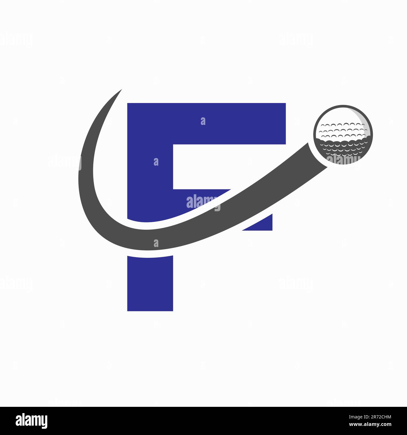 Initial Letter F Golf Logo Design. Initial Hockey Sport Academy Sign ...