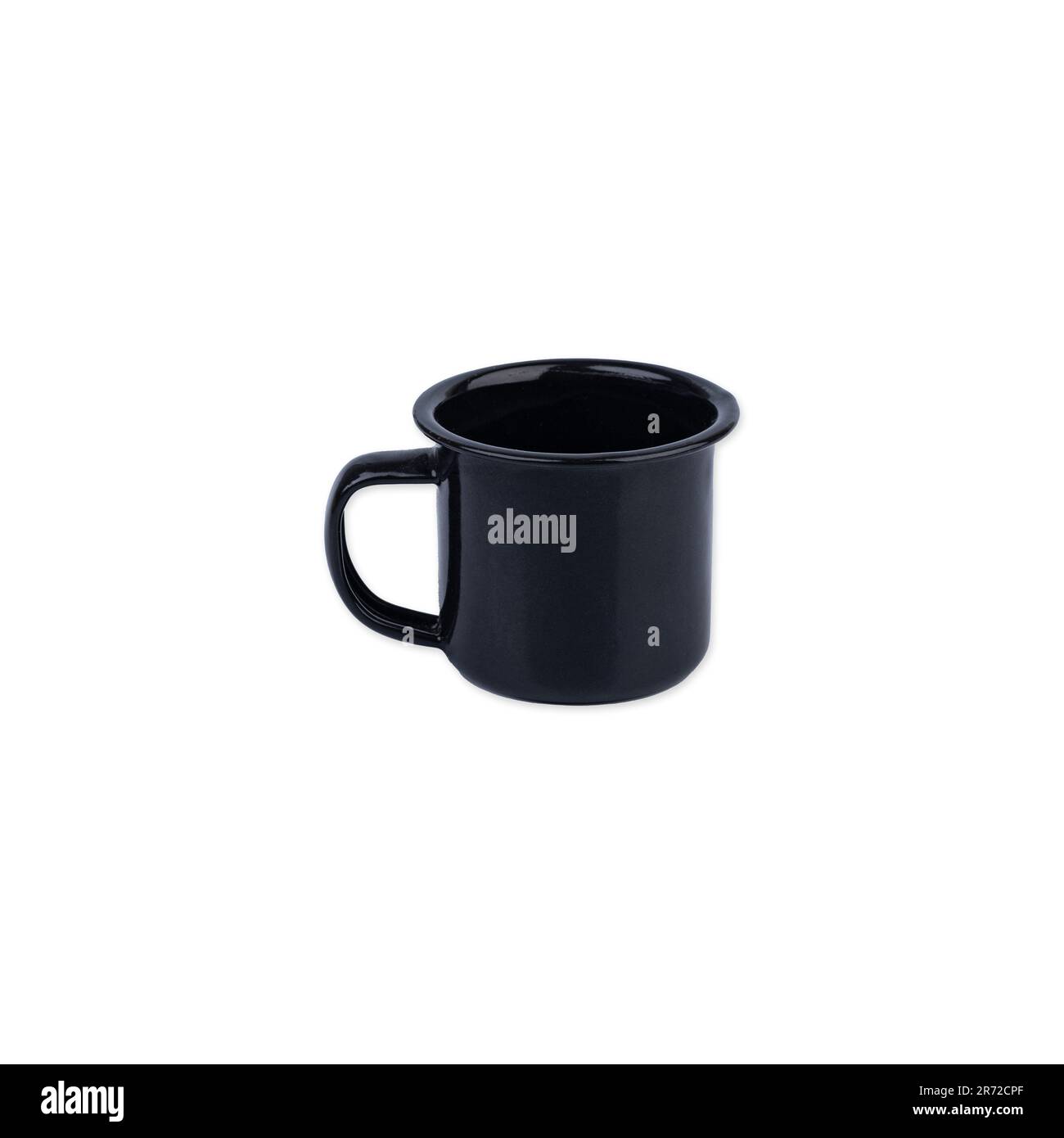 Black metal coffee cup isolated over white background Stock Photo - Alamy