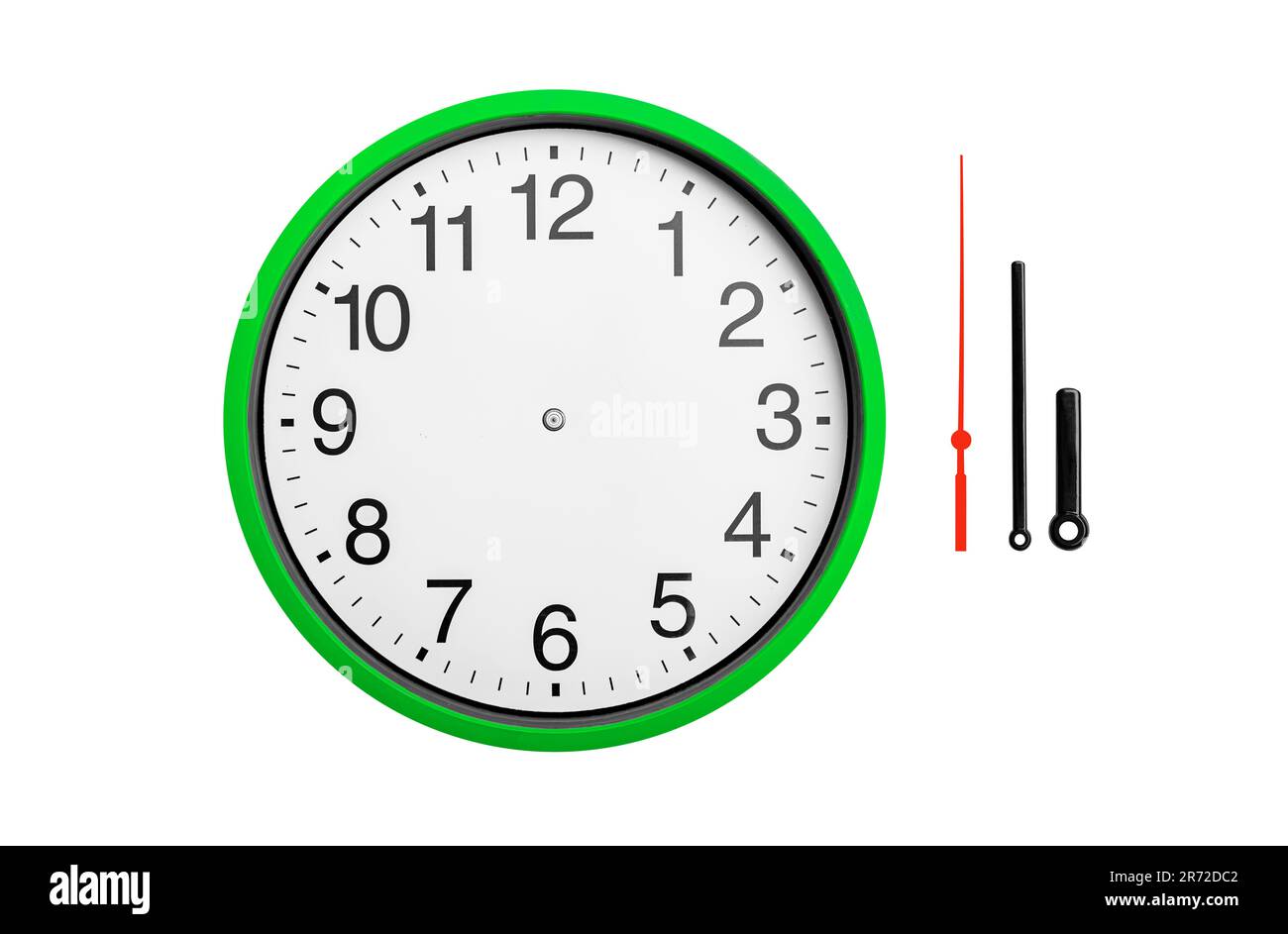 Round clock with arrows isolated on white Stock Photo - Alamy