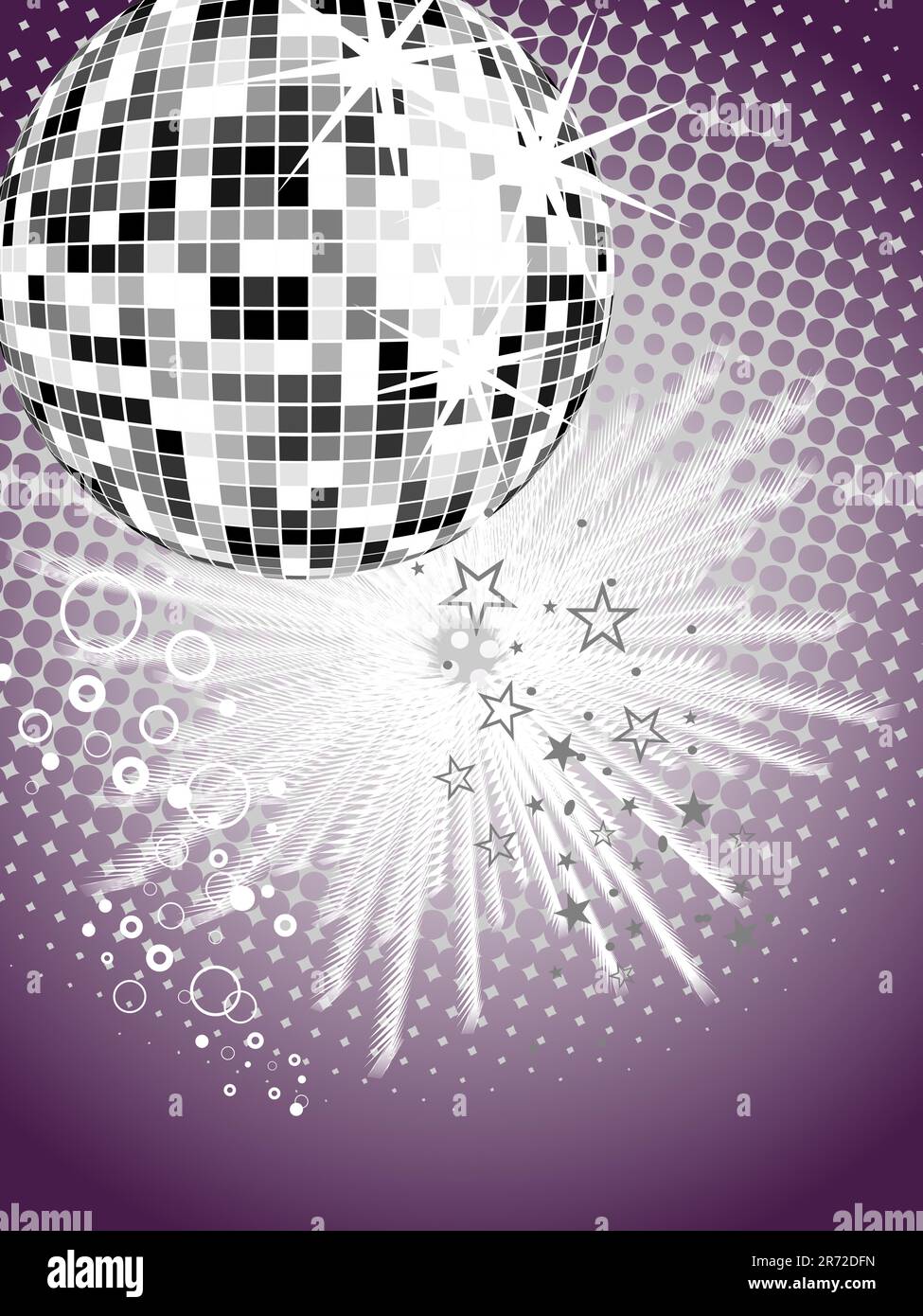 vector eps 10 illustration of a mirror ball on an abstract background ...