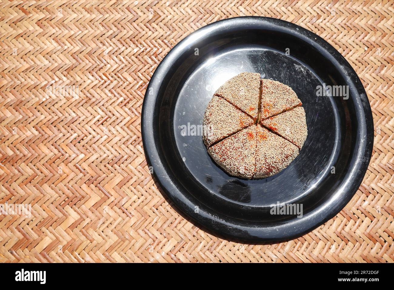 Indian sweets made of figs and dry fruits called Anjeer cake, covered ...