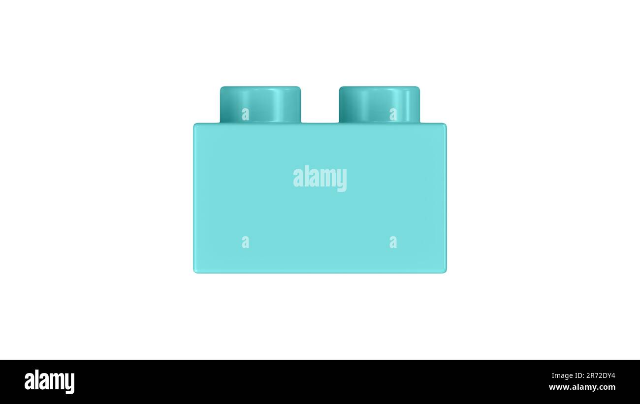 Blue Lagoon Lego Block Isolated on a White Background. Close Up View of ...