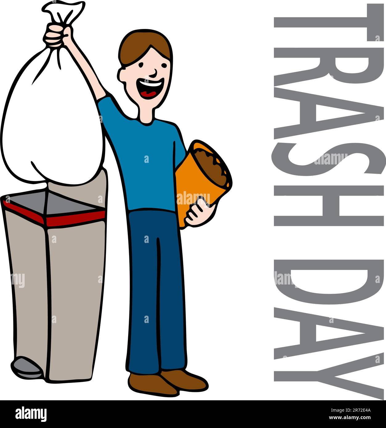 Taking out the trash Stock Vector Images - Alamy