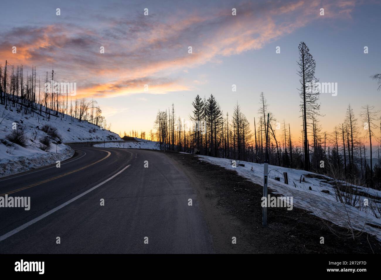 A beautiful view of a road through the Sierra Nevada Stock Photo - Alamy