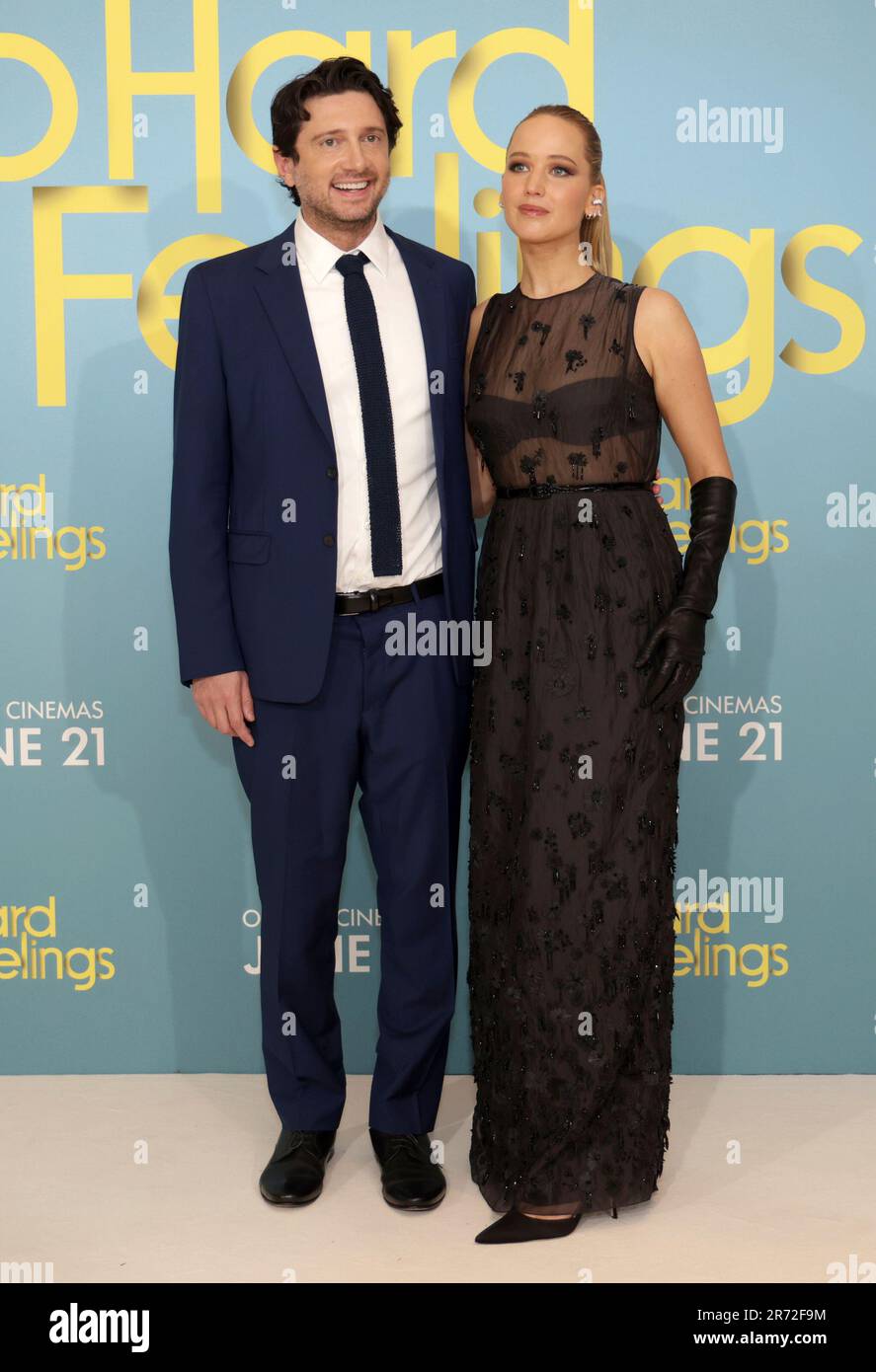 Writer/director Gene Stupnitsky, left, and Jennifer Lawrence pose for ...