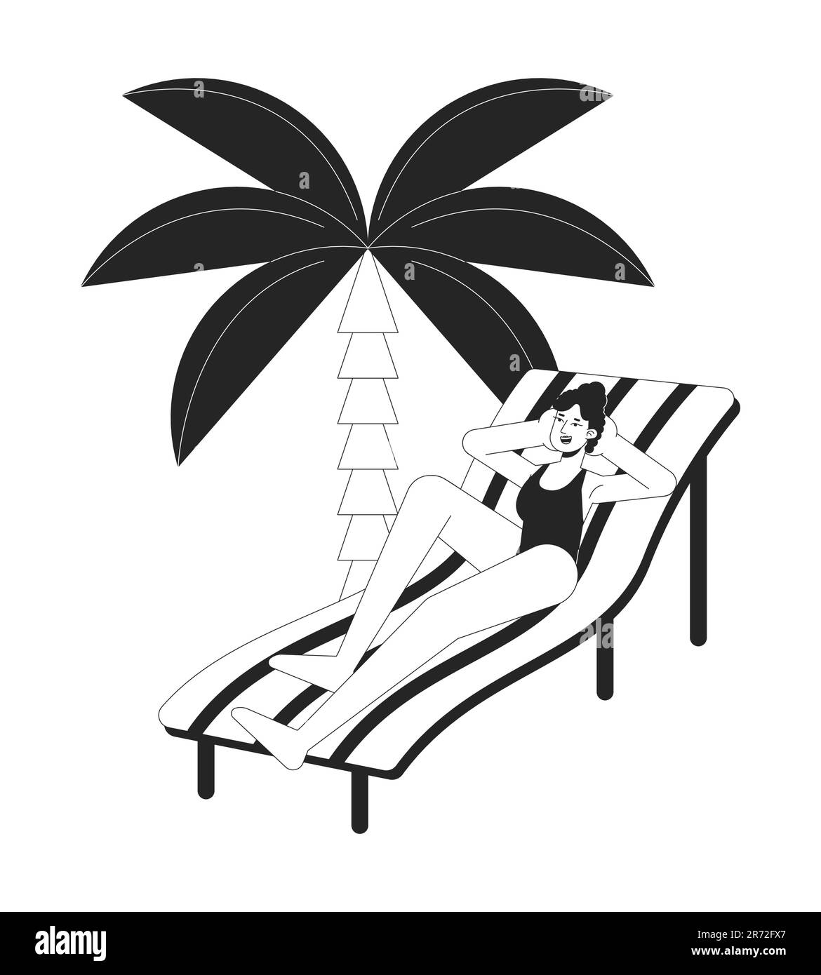 Sunbathing by the pool Cut Out Stock Images & Pictures - Alamy